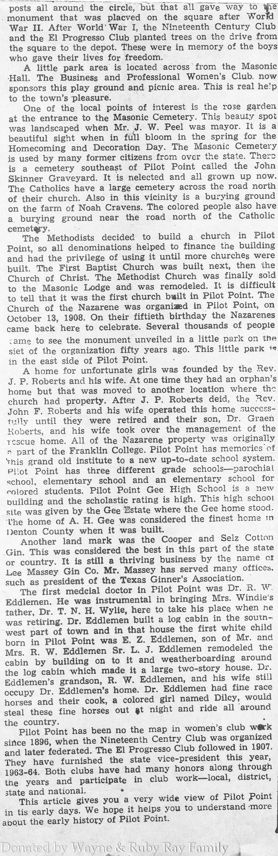 Pilot Point Historical Photo Collection