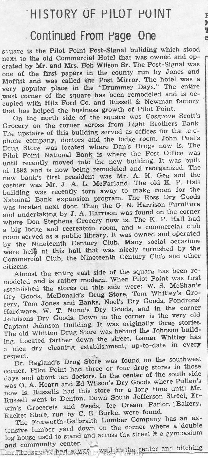 Pilot Point Historical Photo Collection