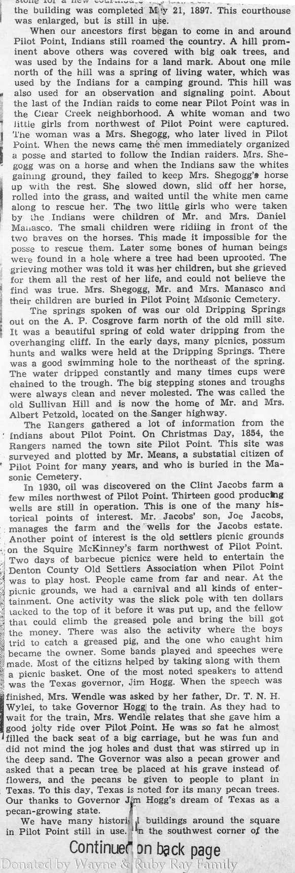 Pilot Point Historical Photo Collection