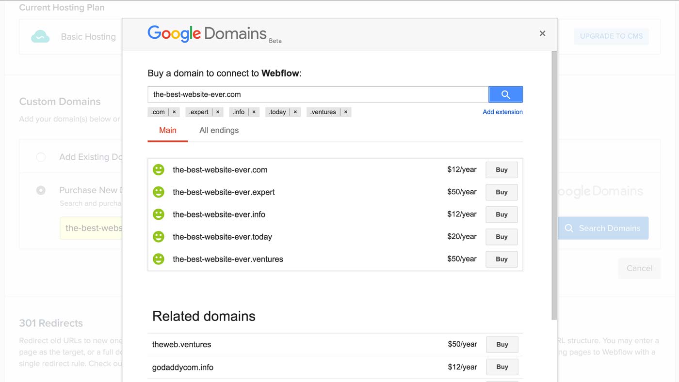 Buy a custom domain through Webflow | Webflow University