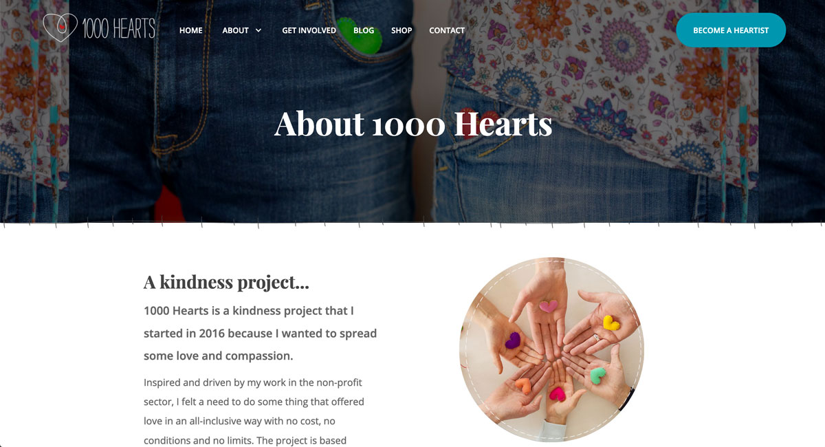 1000 Hearts - Not For Profit Web Design | Wakeford Digital