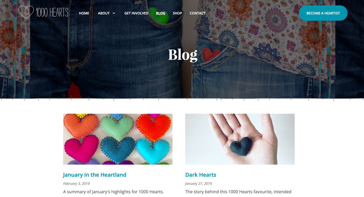 1000 Hearts - Not For Profit Web Design | Wakeford Digital