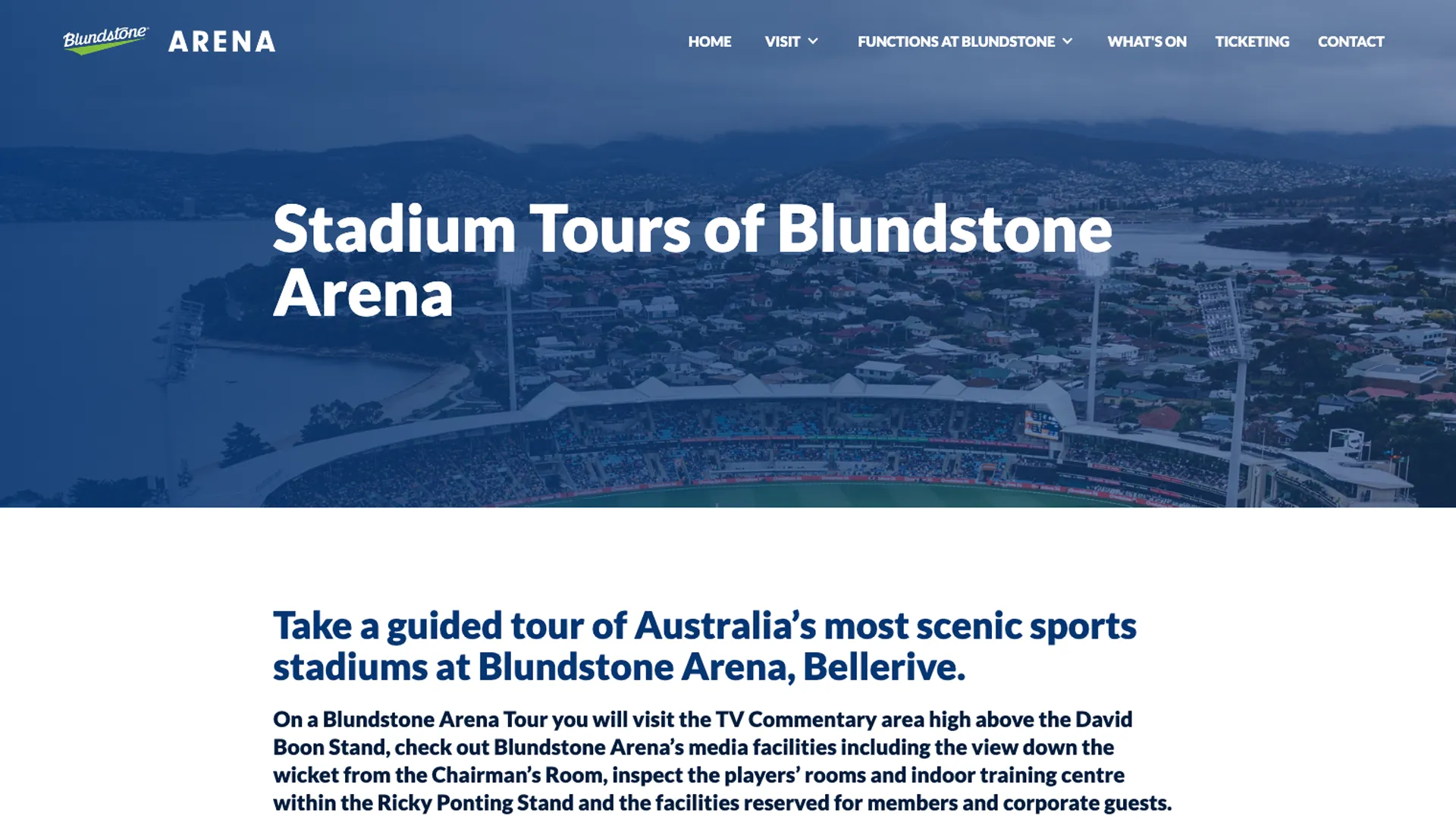 Blundstone Arena - Website Design | Wakeford Digital