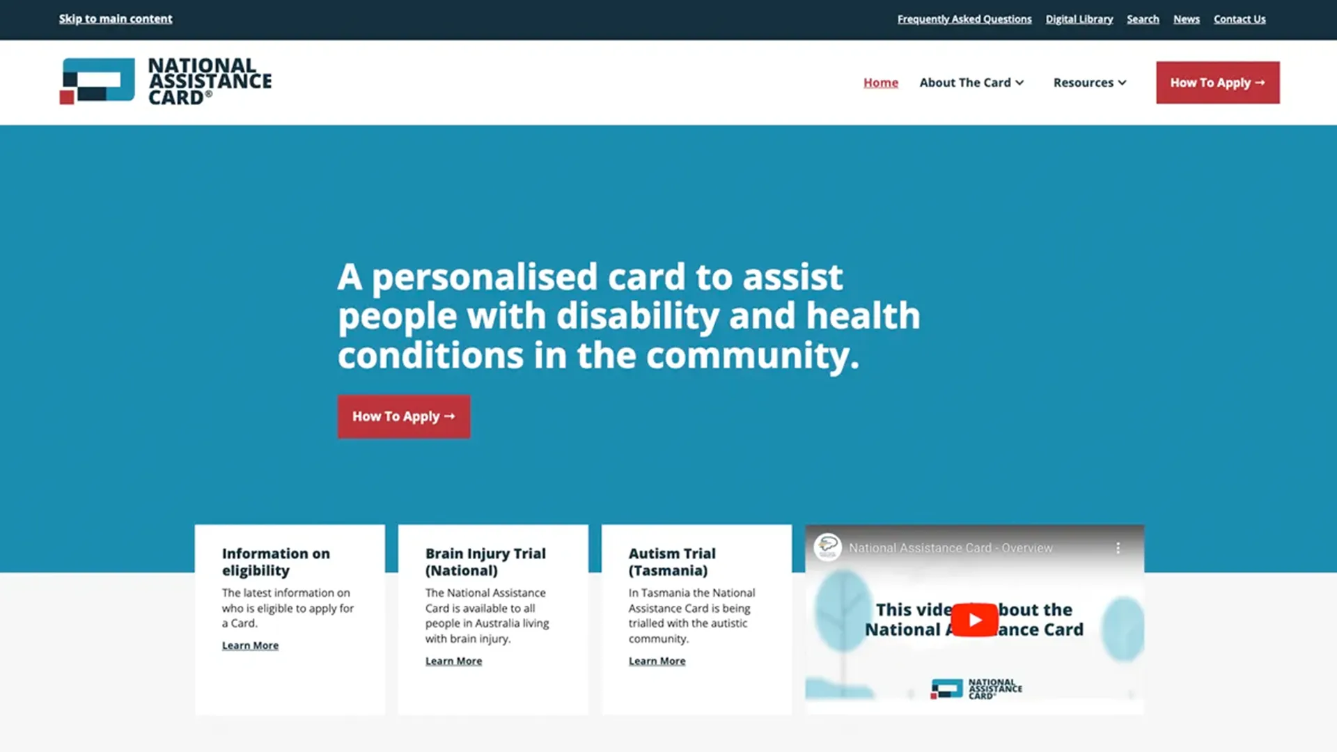 National Assistance Card - Not For Profit Web Design | Wakeford Digital