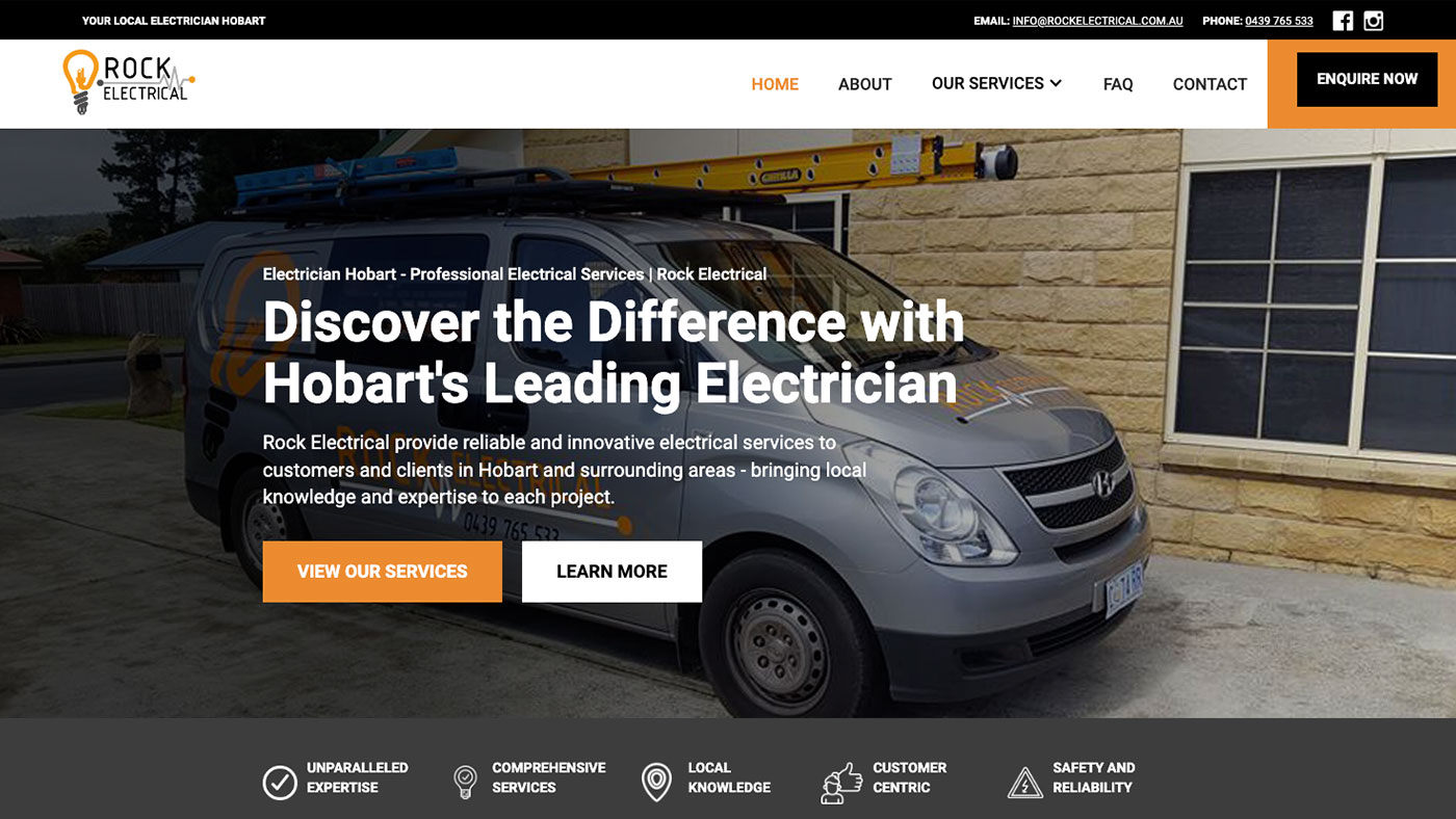 Rock Electrical - Website Design | Wakeford Digital