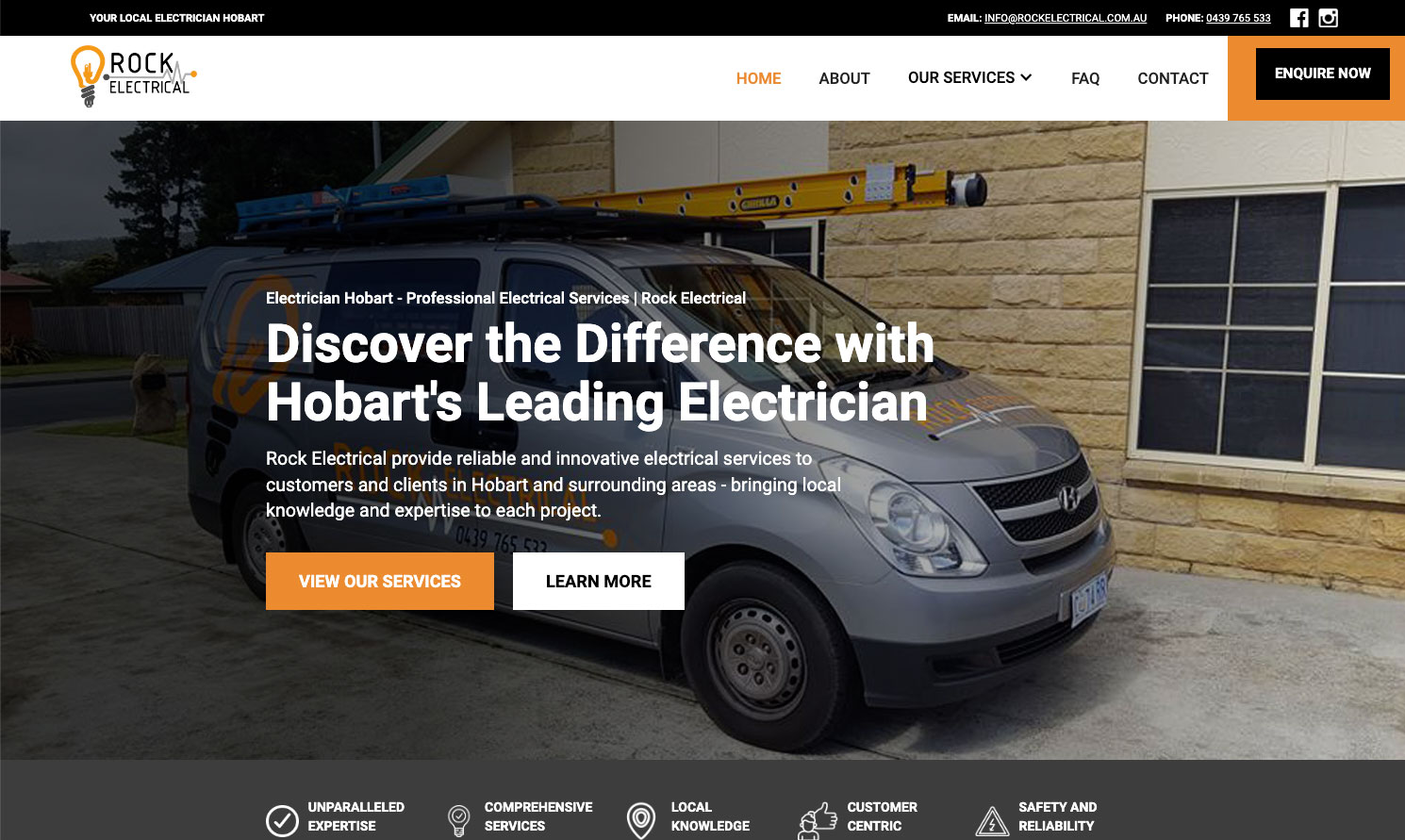 Rock Electrical - Website Design | Wakeford Digital
