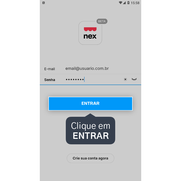 Como acessar o aplicativo de vendas do Nex a partir de um usuário ...
