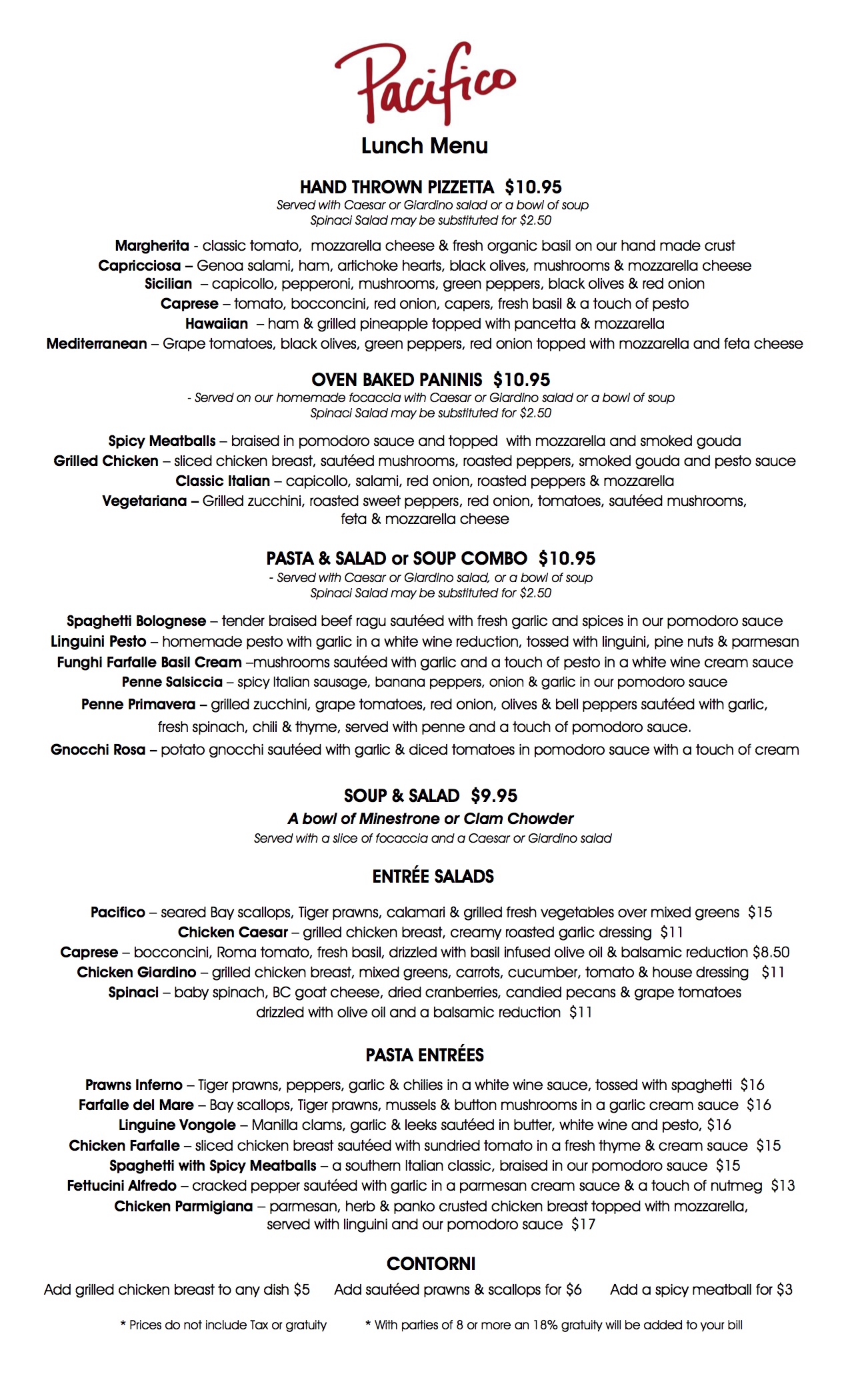Pacifico Pizzeria & Ristorante