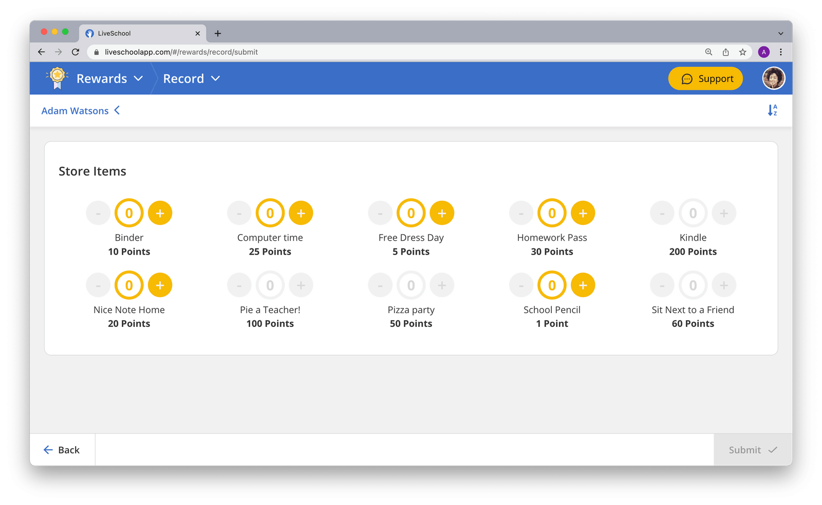 School Rewards Store