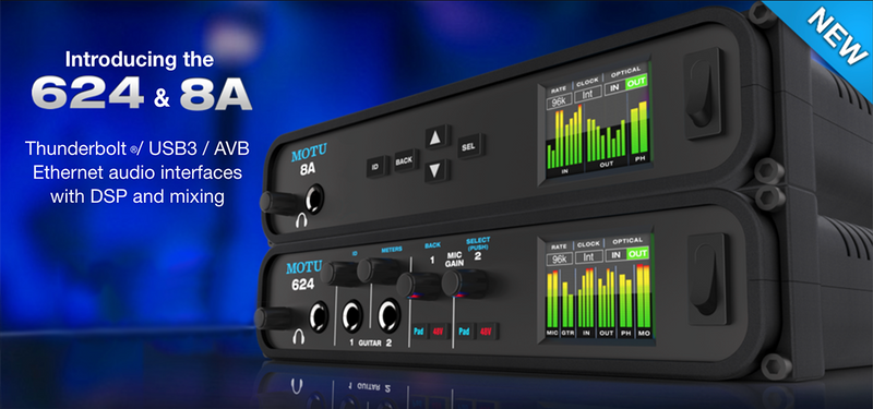 MOTU introduces high-end half-rack audio interfaces 624 and 8A