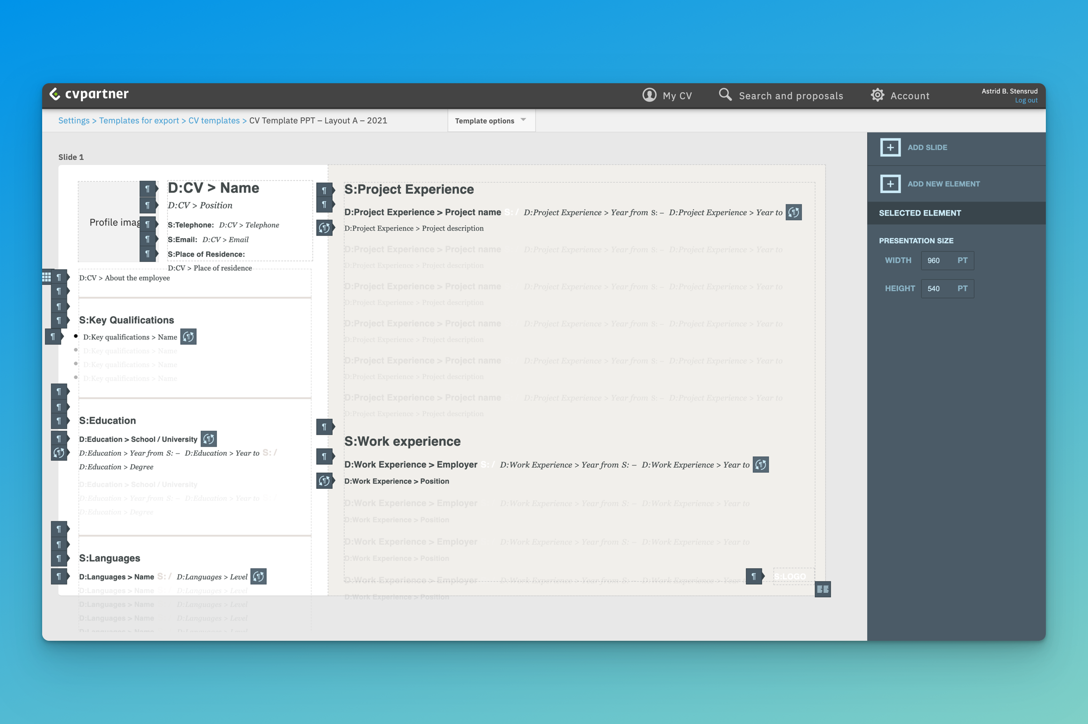 CV Partner Create Multiple Slides In PowerPoint Templates