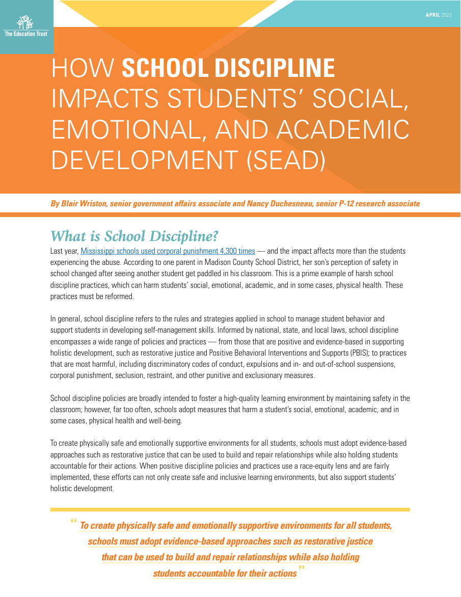 How School Discipline Impacts Students’ Social, Emotional and Academic ...