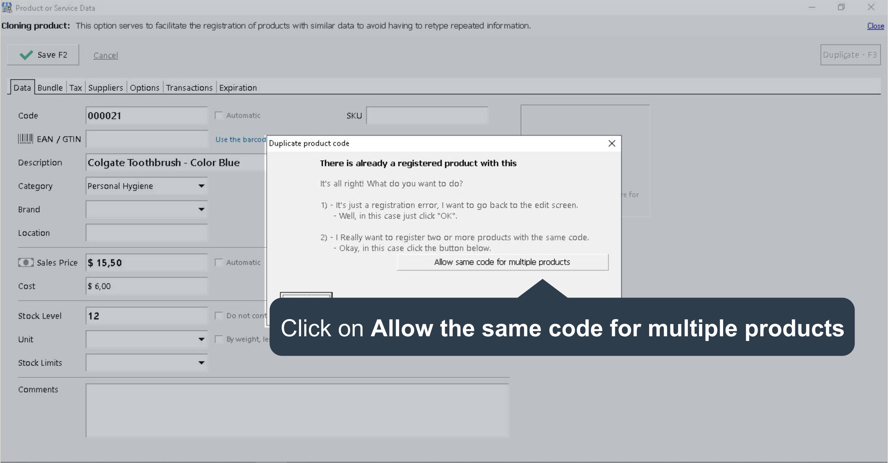 Duplicating Products