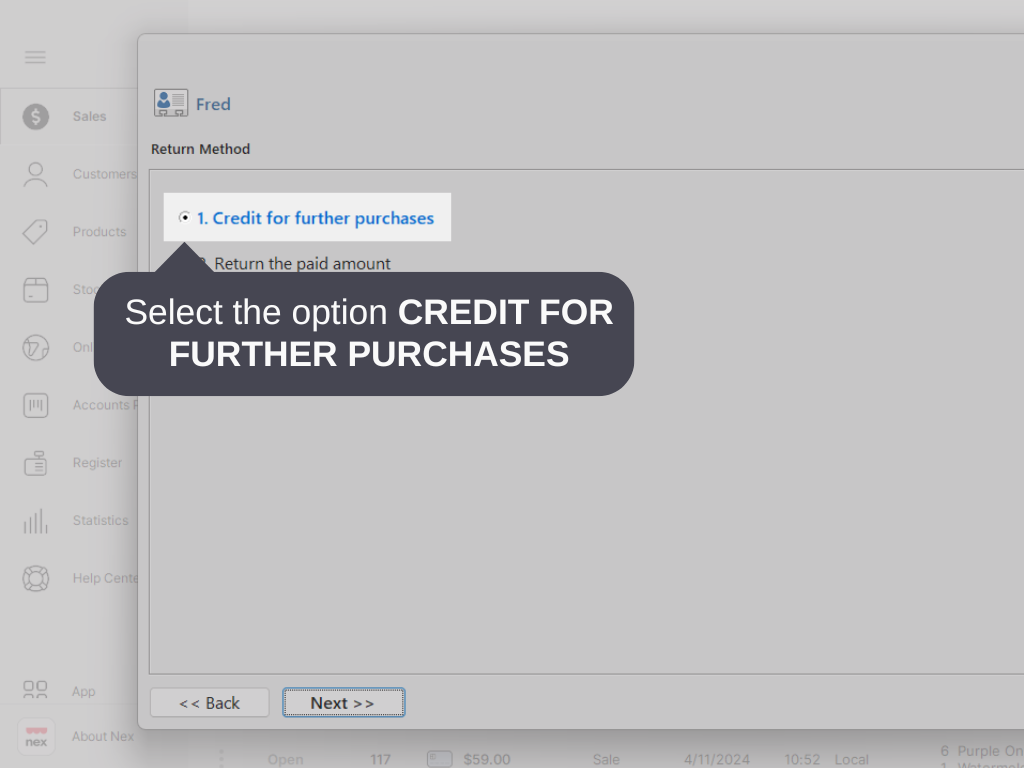 How to register a change or return