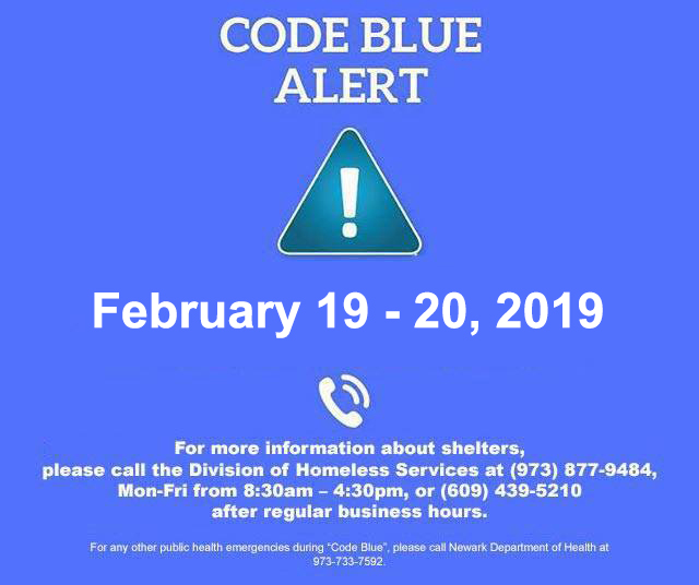 News: CITY OF NEWARK AND DEPARTMENT OF HEALTH ACTIVATE “CODE BLUE” FOR ...