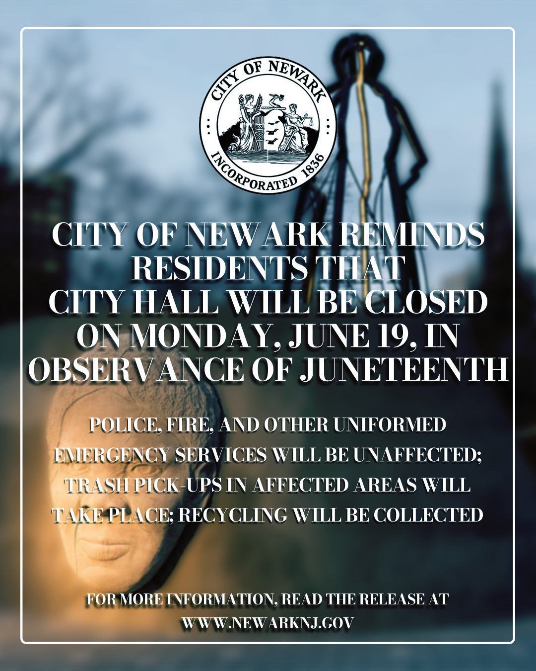 News: CITY OF NEWARK REMINDS RESIDENTS THAT CITY HALL WILL BE CLOSED ON ...