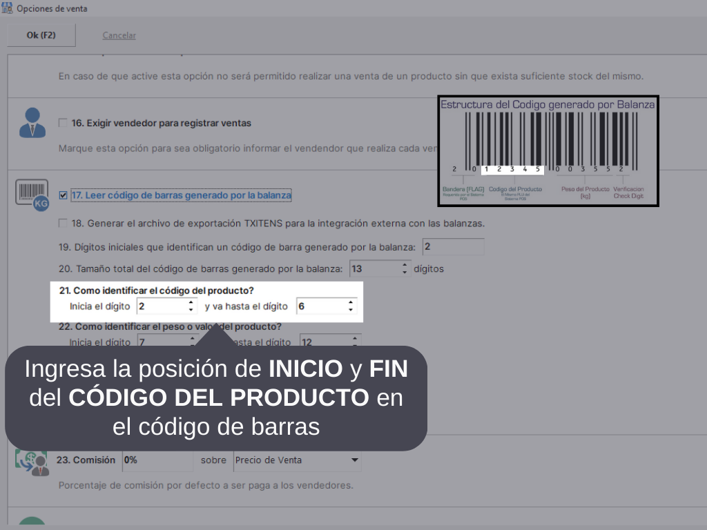 Cómo leer las etiquetas generadas por la balanza