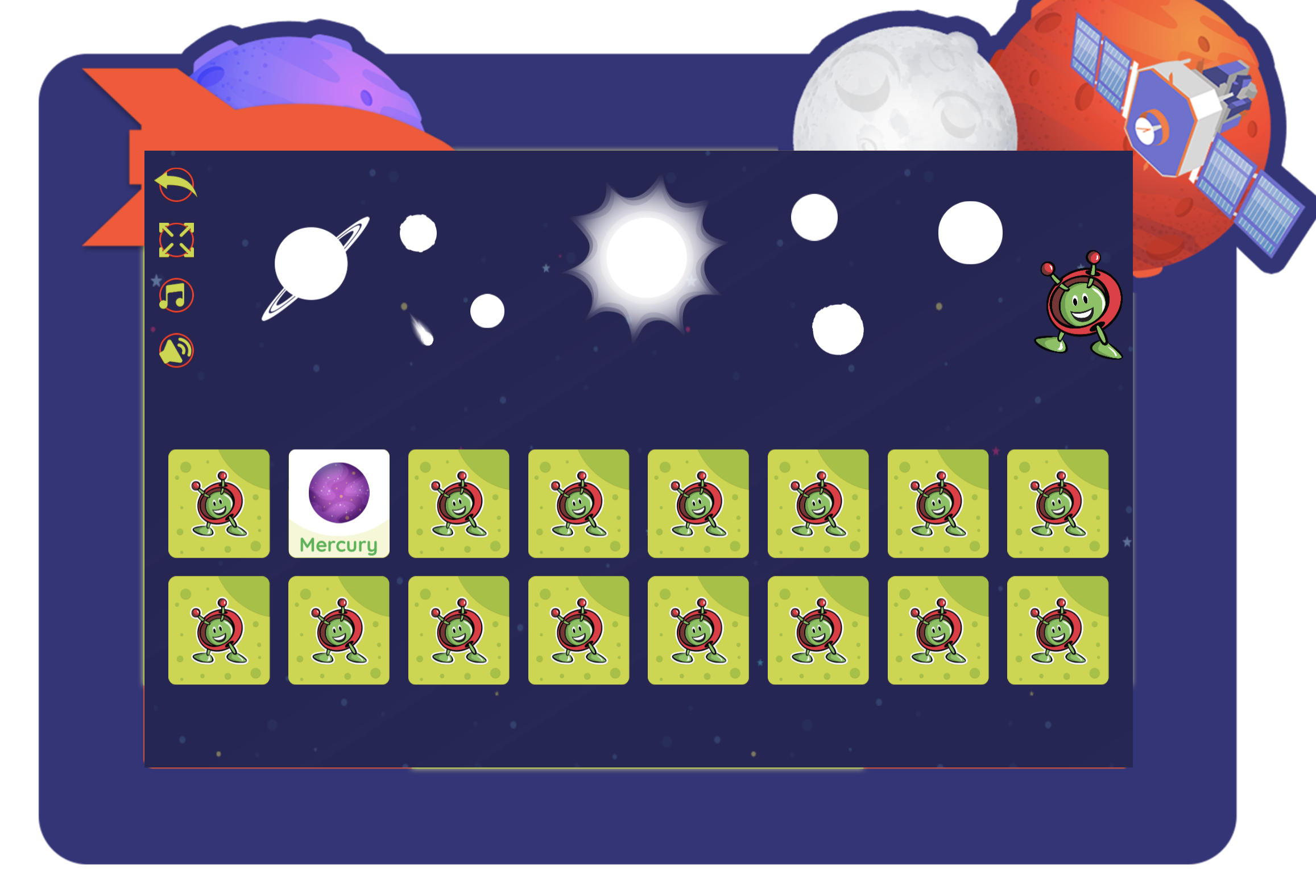 Explore Museum Sandbox Activities - Space Memory Game