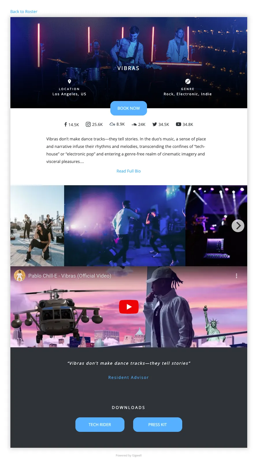 Gigwell - Booking Software for Artists and Agencies