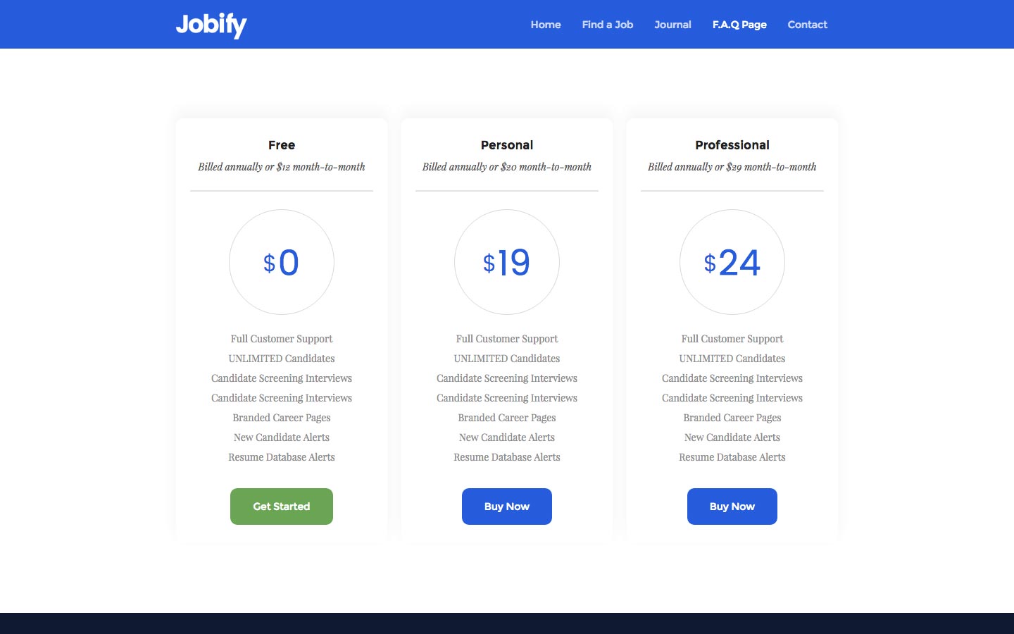 Jobify - Job Portal HTML5 Responsive Website Template