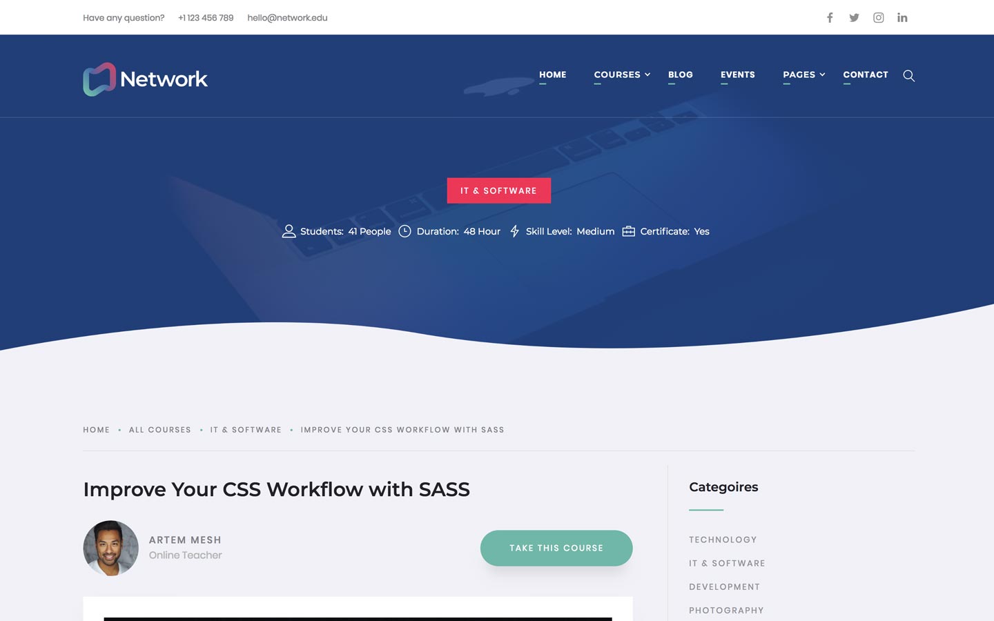 Network - Education HTML5 Responsive Website Template