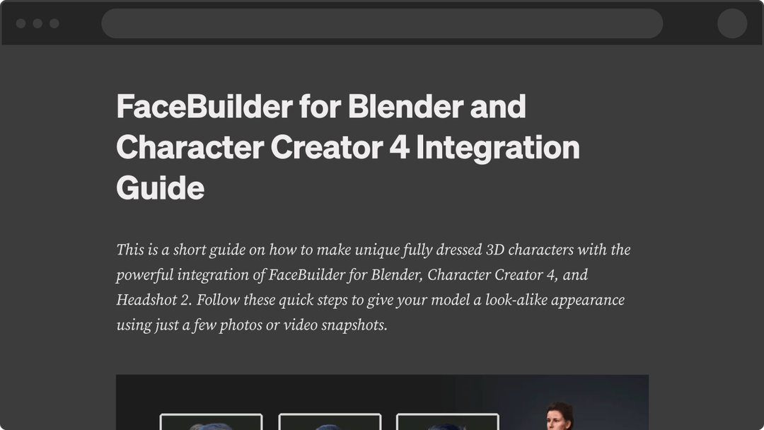 FaceBuilder × Character Creator 4 integration