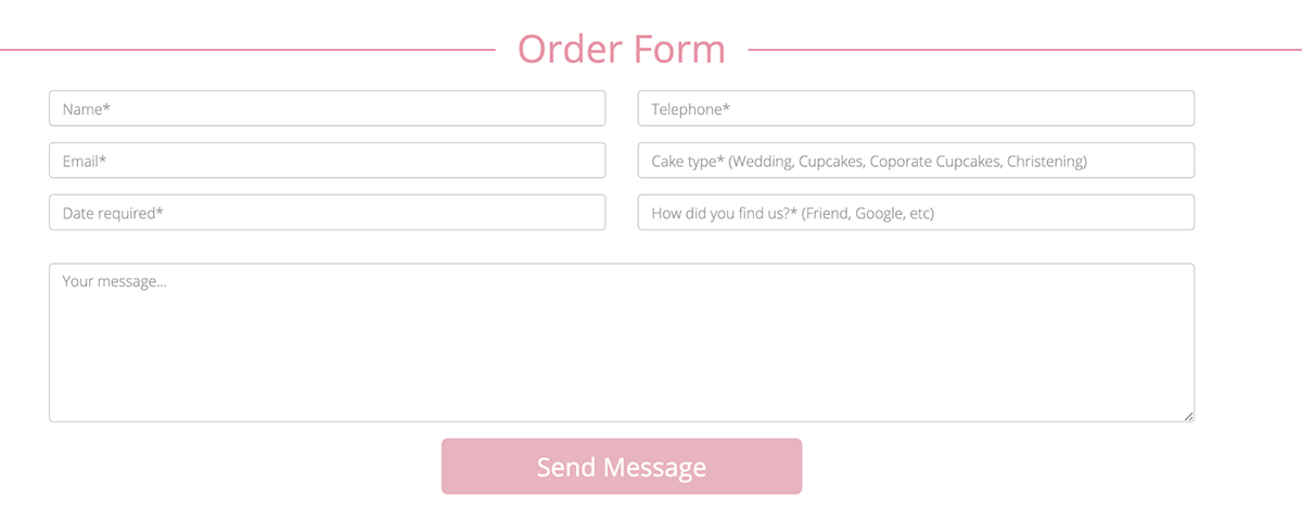 Cake Order Form Examples & Templates