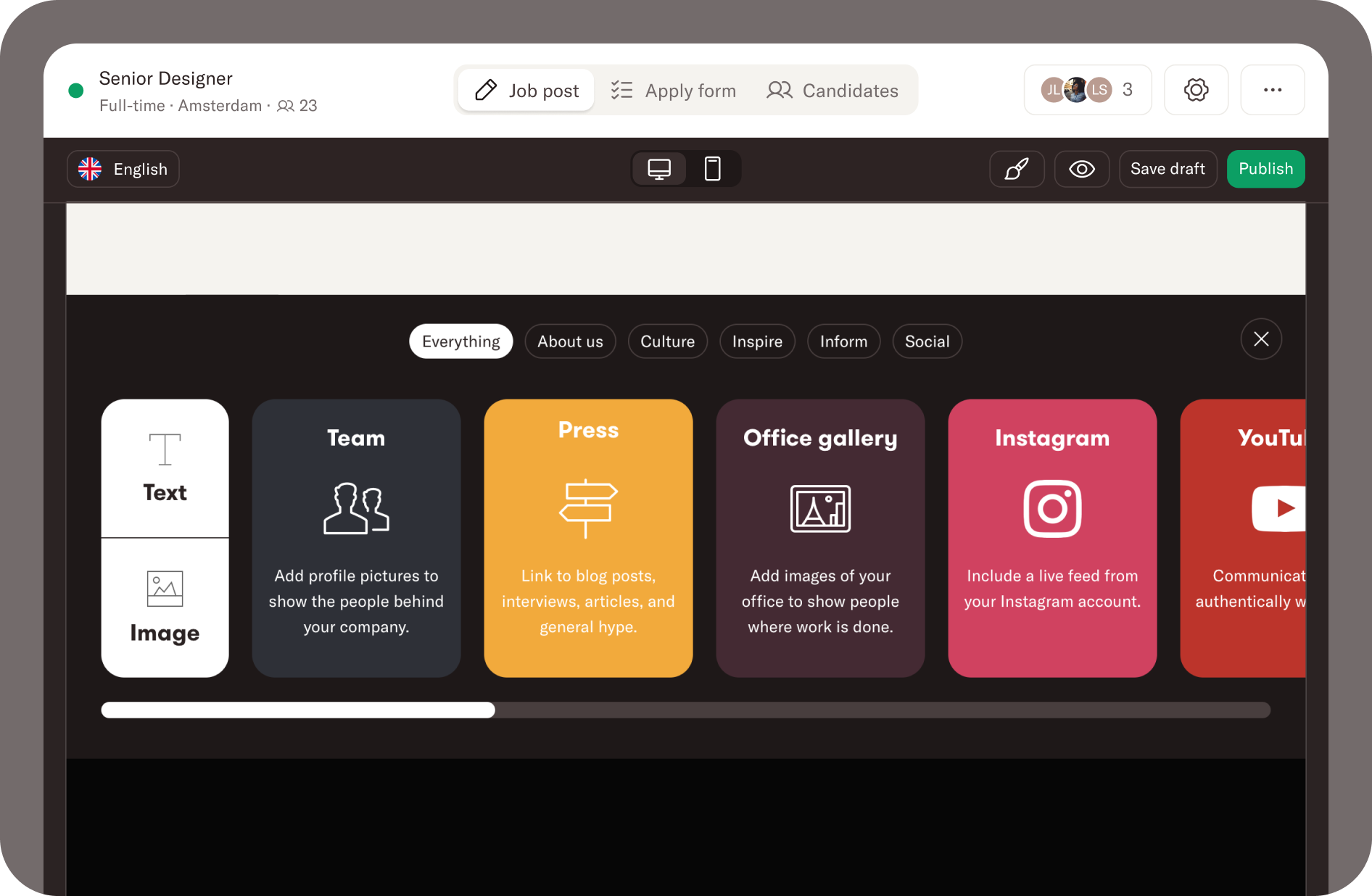Build the best-looking career site around | Homerun