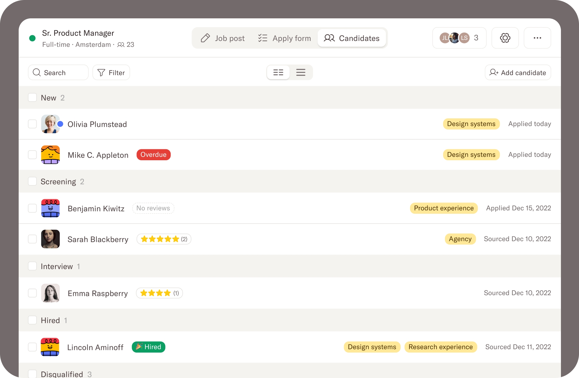 Application forms for organized hiring | Homerun