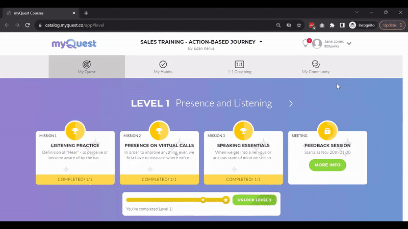Online Training and Coaching Platform | myQuest