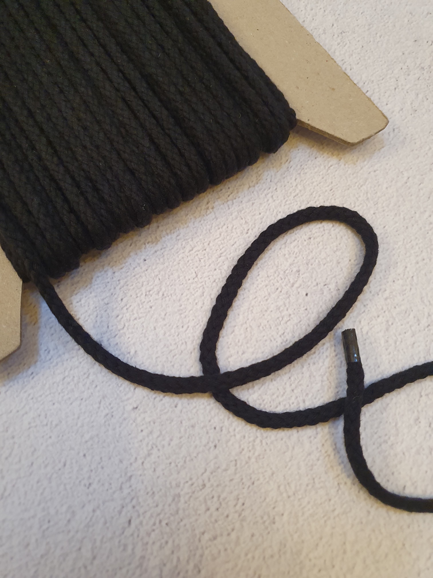 Black 4mm Knitted Drawstring Cord