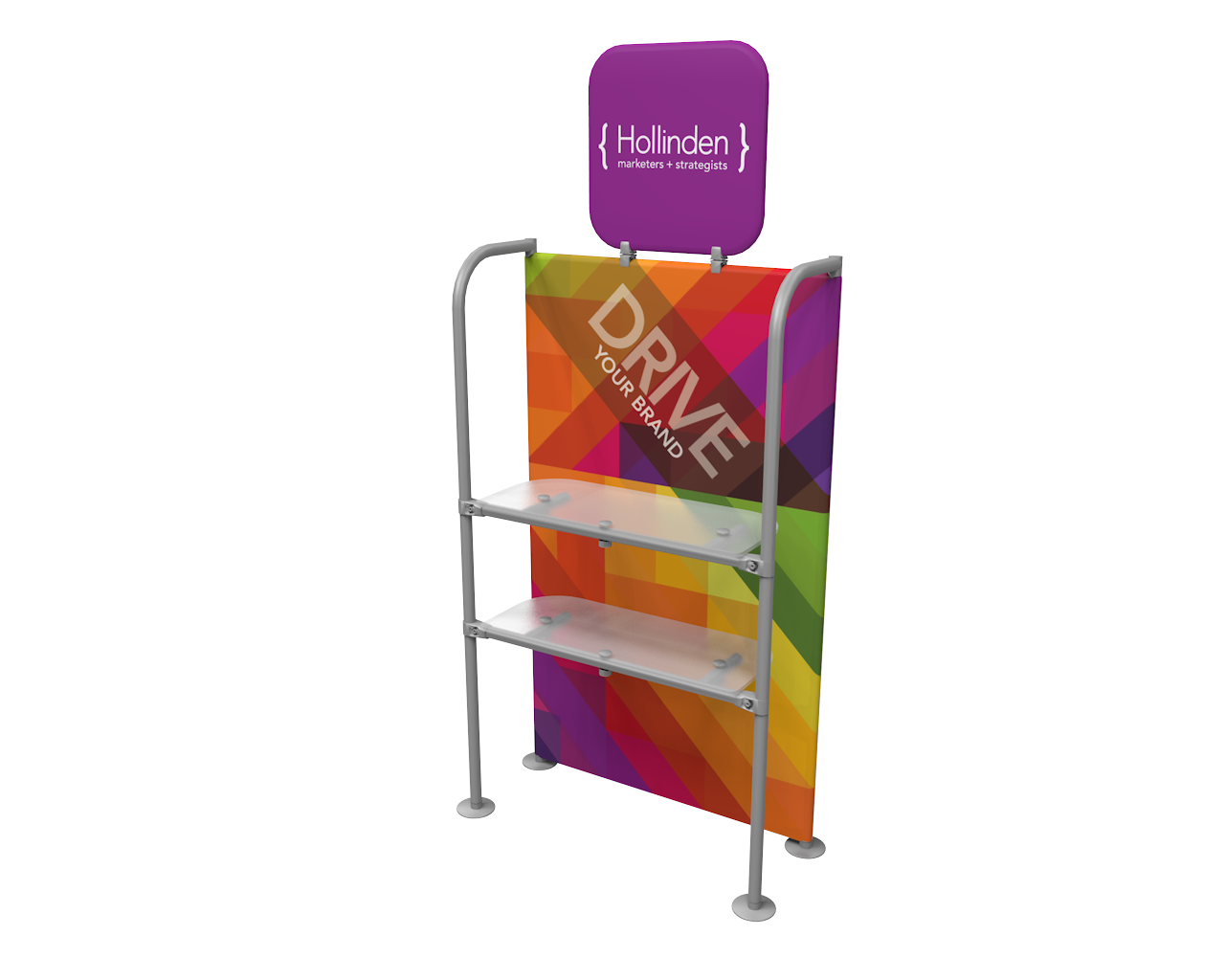 Merchandiser 60" Two Shelves with Header | Trade Show Accessory