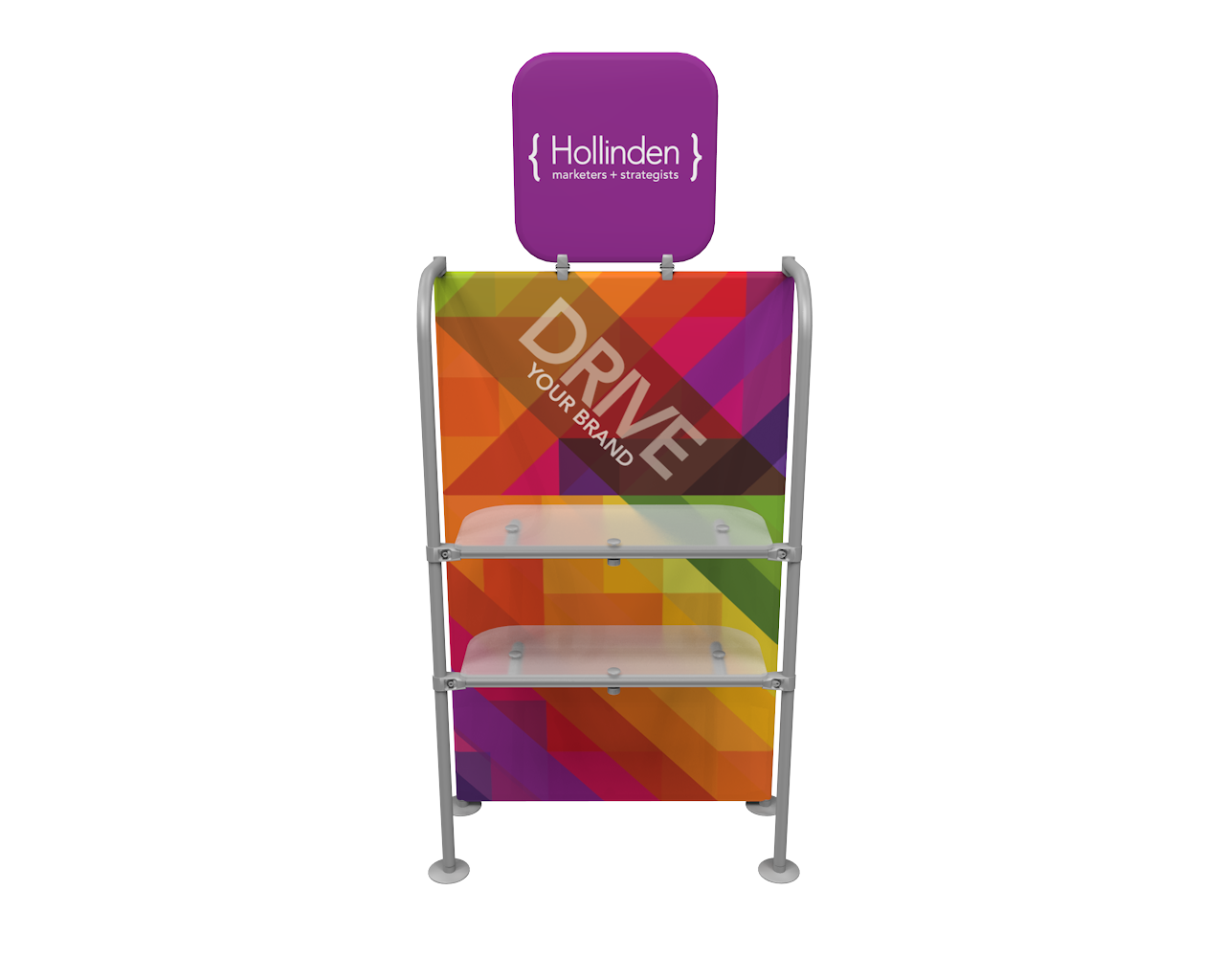 Merchandiser 60" Two Shelves with Header | Trade Show Accessory