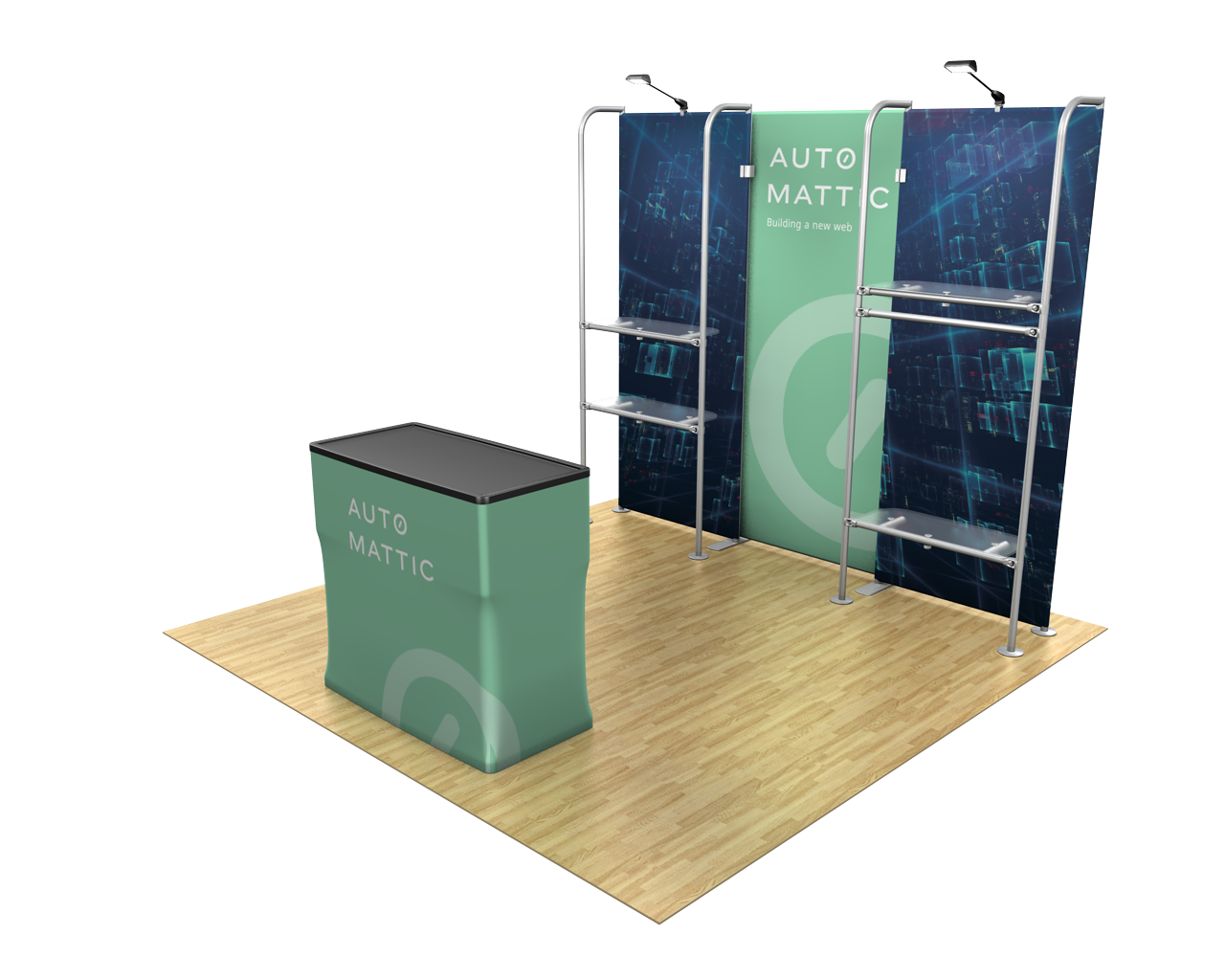 Waveline Merchandiser 10ft Trade Show Display Kit - 10.12 | Trade Show ...