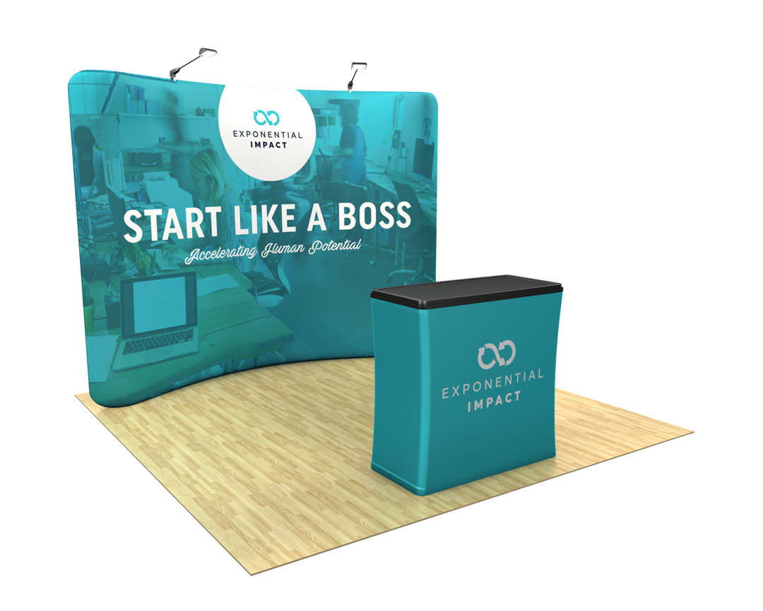 Waveline Curved 10ft Trade Show Display Kit | Exhibit Booth