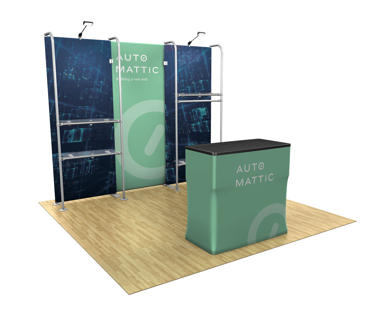 Waveline Merchandiser 10ft Trade Show Display Kit - 10.12 | Trade Show ...