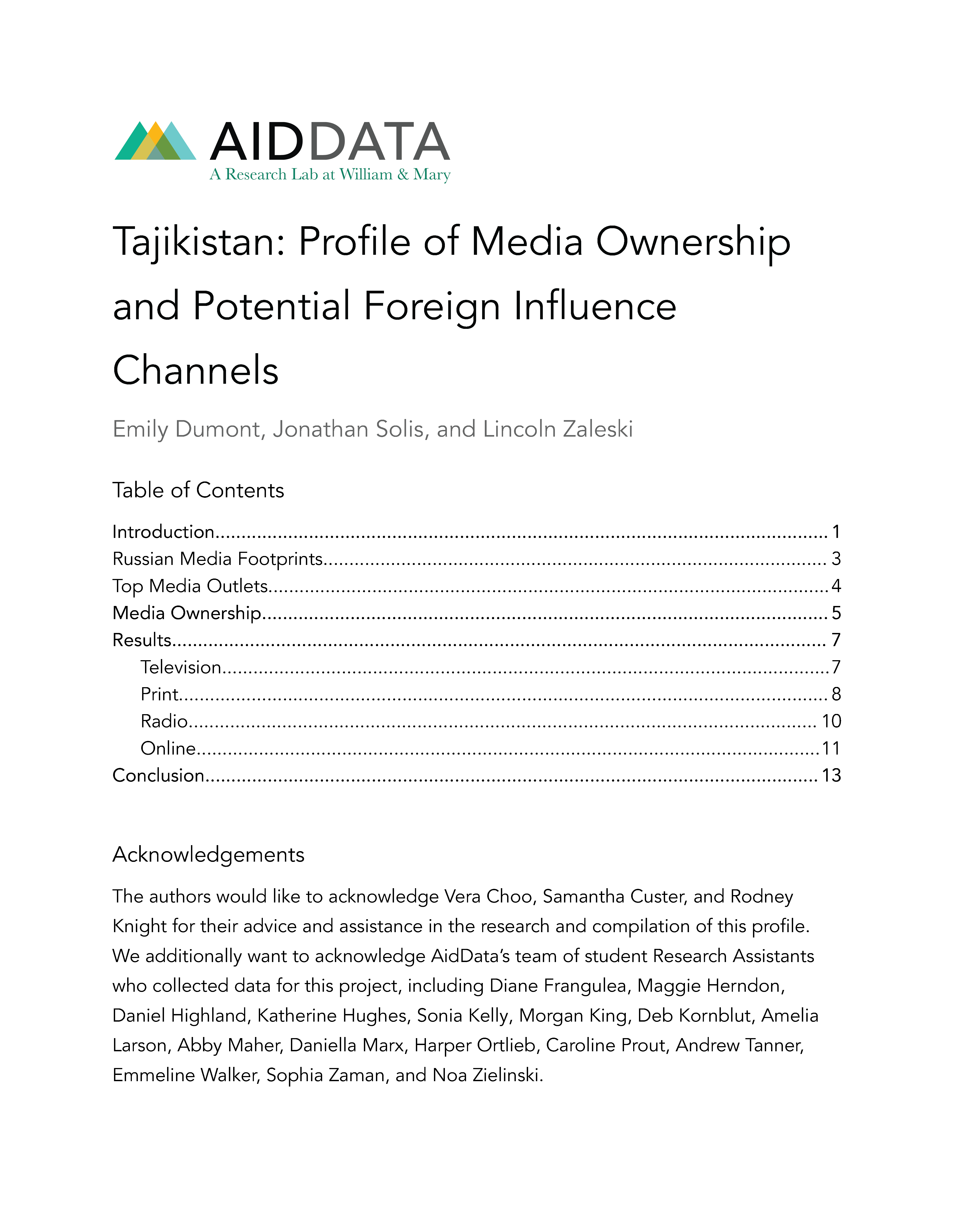 AidData | Tajikistan: Media Ownership and Potential Foreign Influence ...