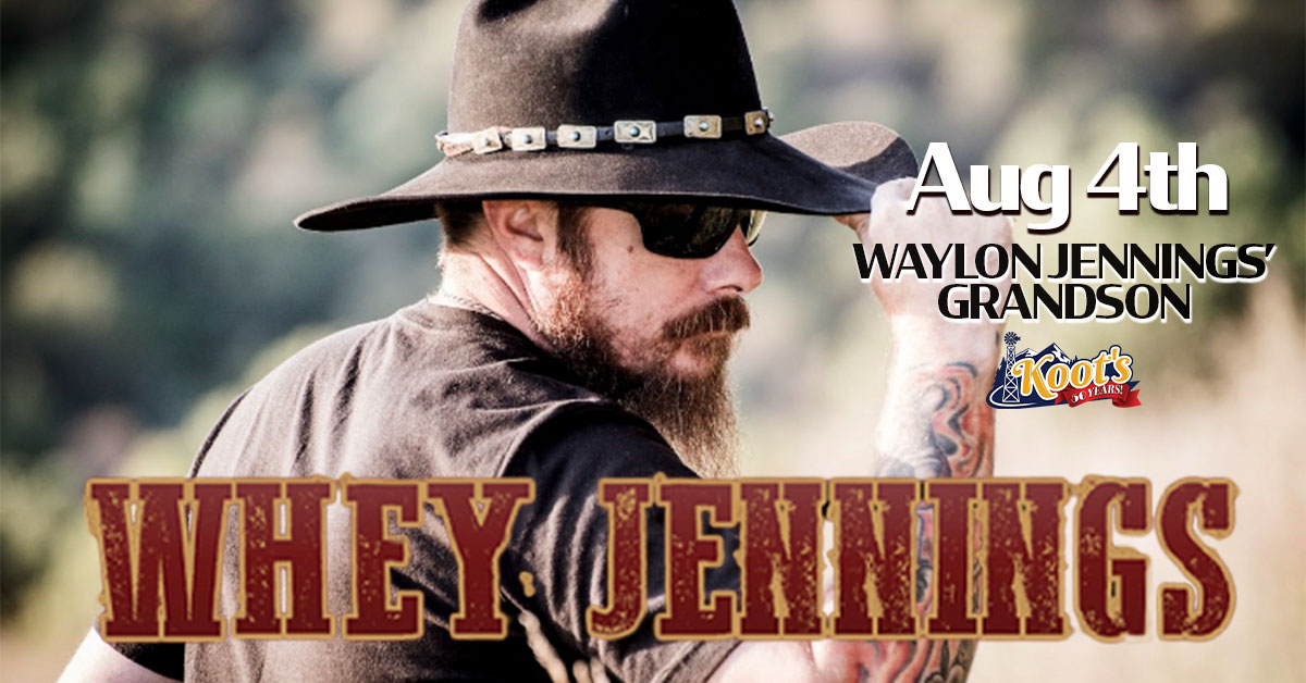 Whey Jennings live at Koot's! 8/4 | Aug 04, 2022 | Koot's