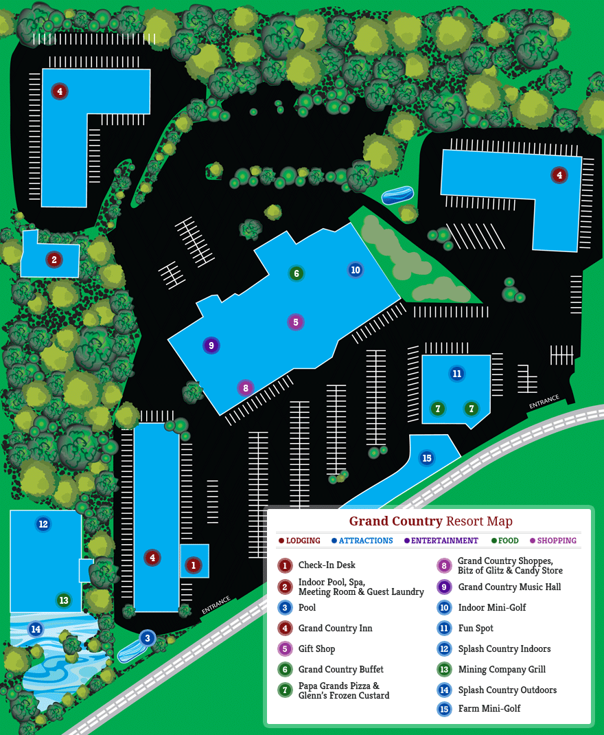 Grand Country Resort Map - Branson, MO