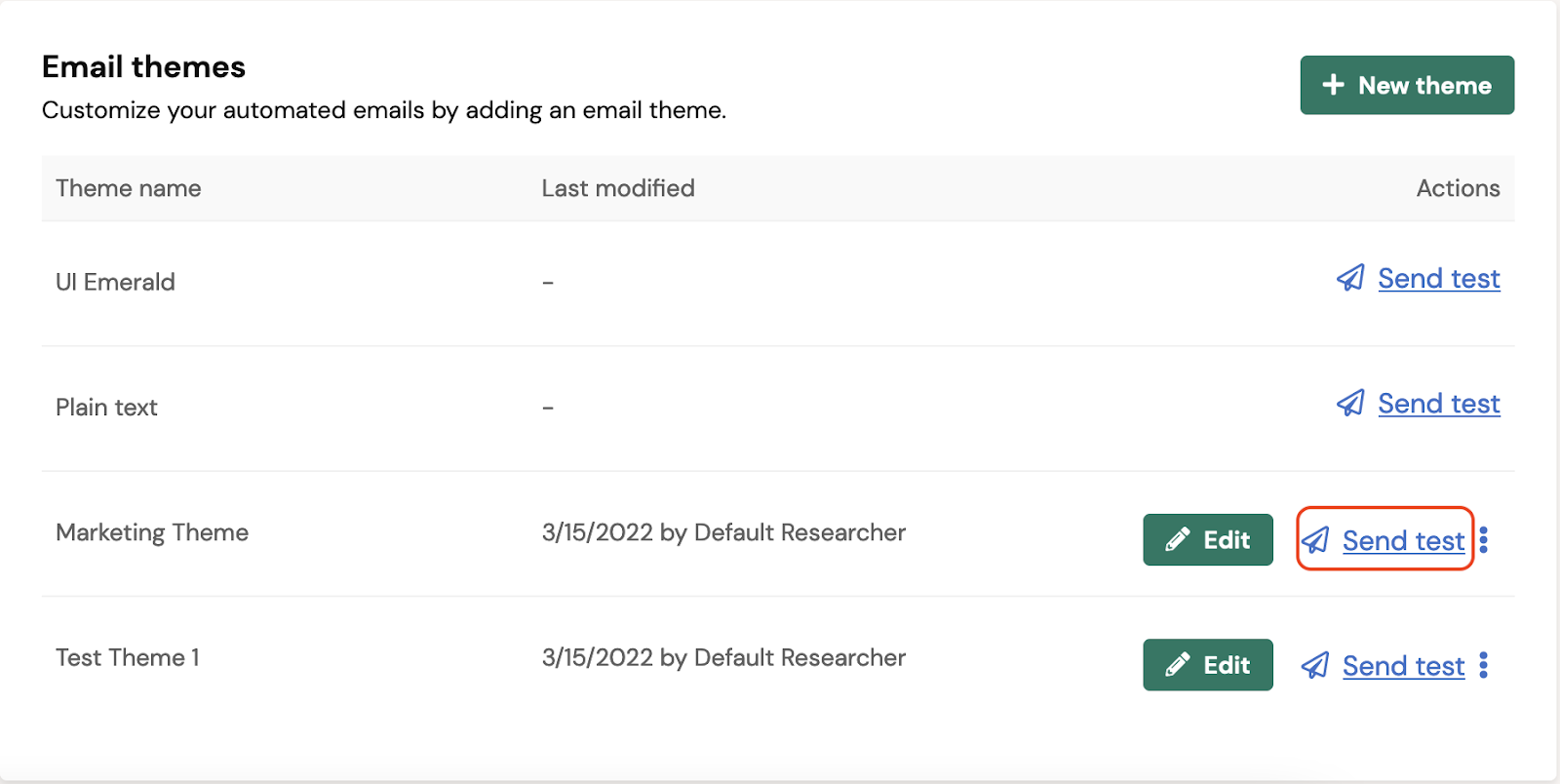 How do I create and edit email themes? | User Interviews