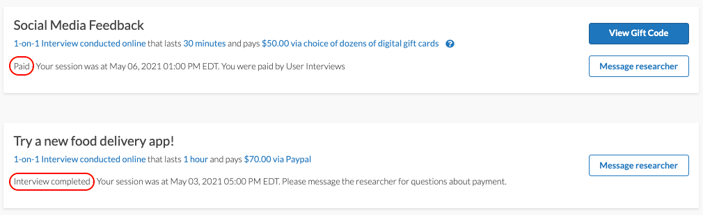 Learn how and when incentive payments are distributed | User Interviews