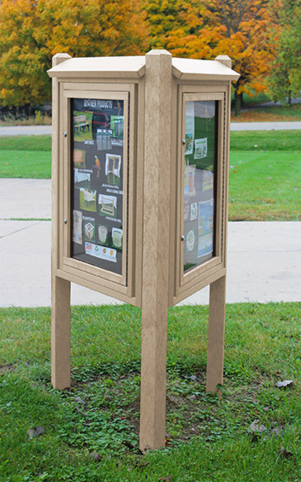 3-Sided Kiosk Message Center | American Recycled Products