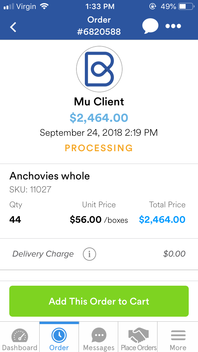 Sales Rep App for Wholesale Food Distributors