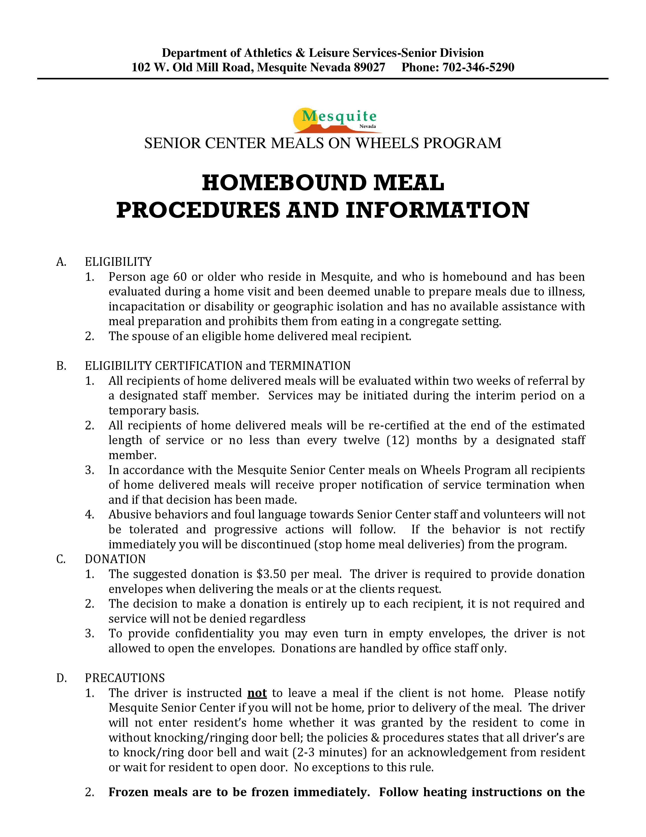 Homebound Policies and Procedures