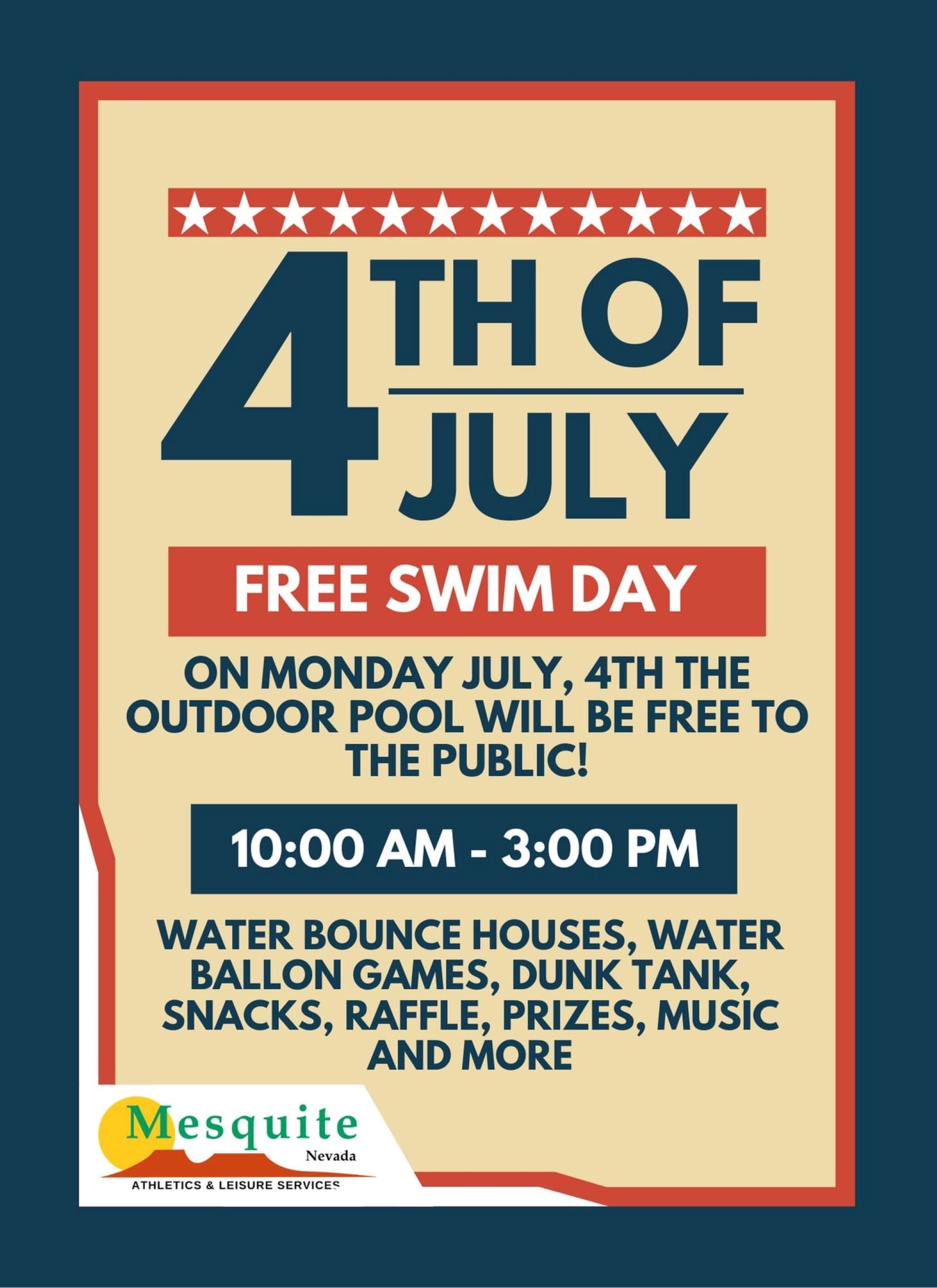 4th of July - Free Swim Day 2022 - Jul 04, 2022 - Mesquite Recreation ...