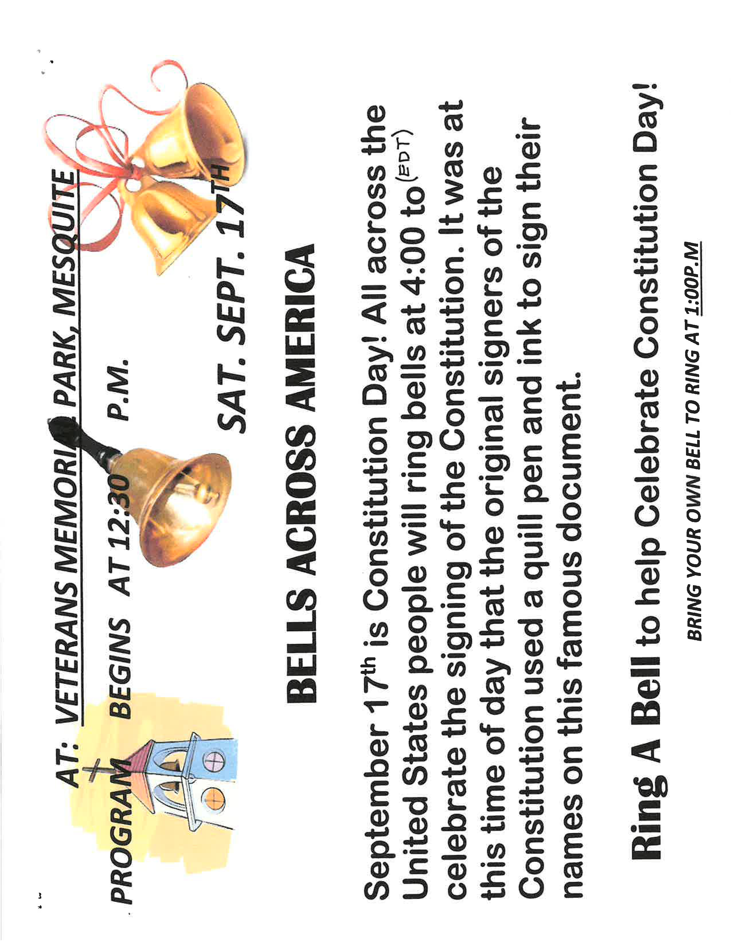 Bells Across America - Sep 17, 2022 - Veteran's Memorial Park