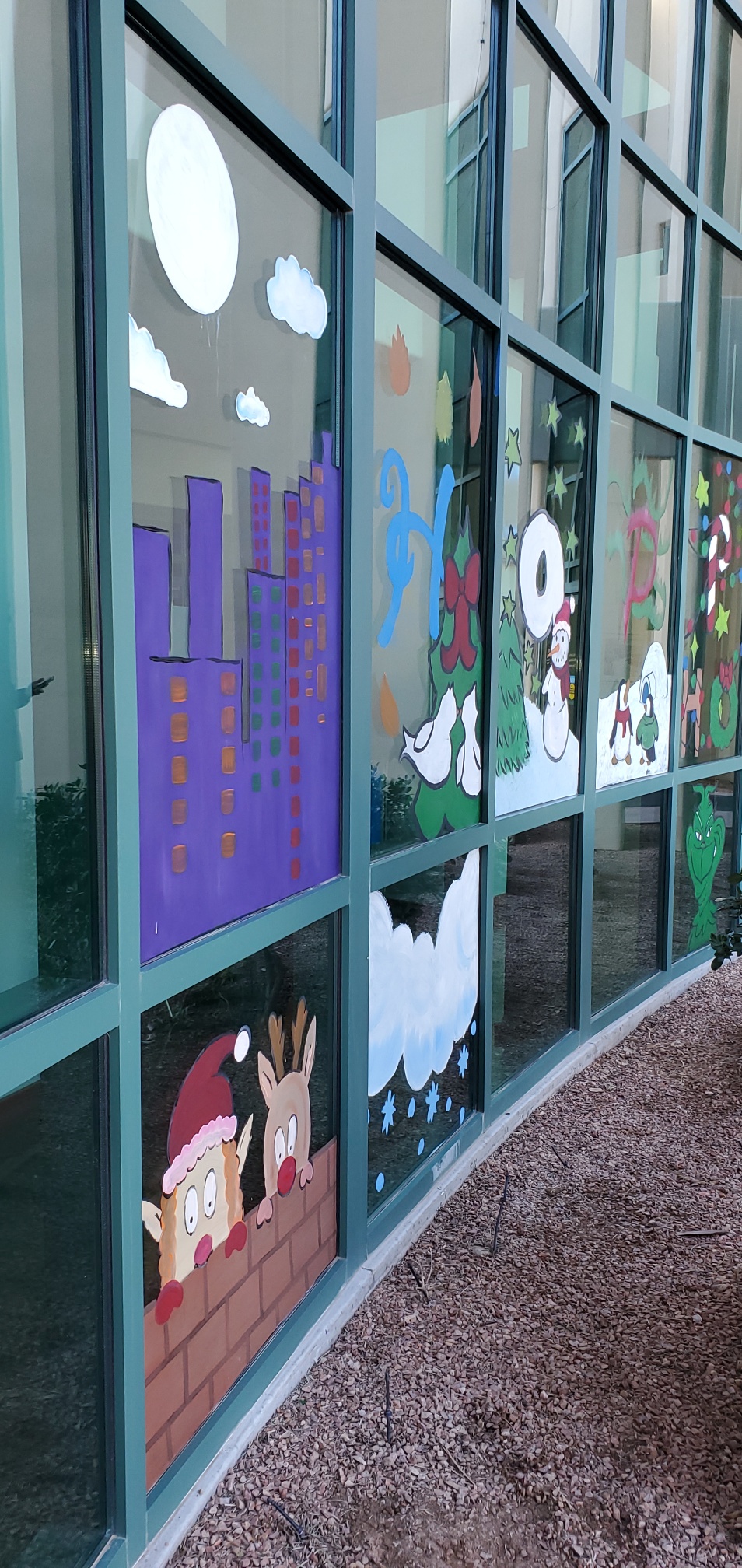 City Hall Holiday Window Painting