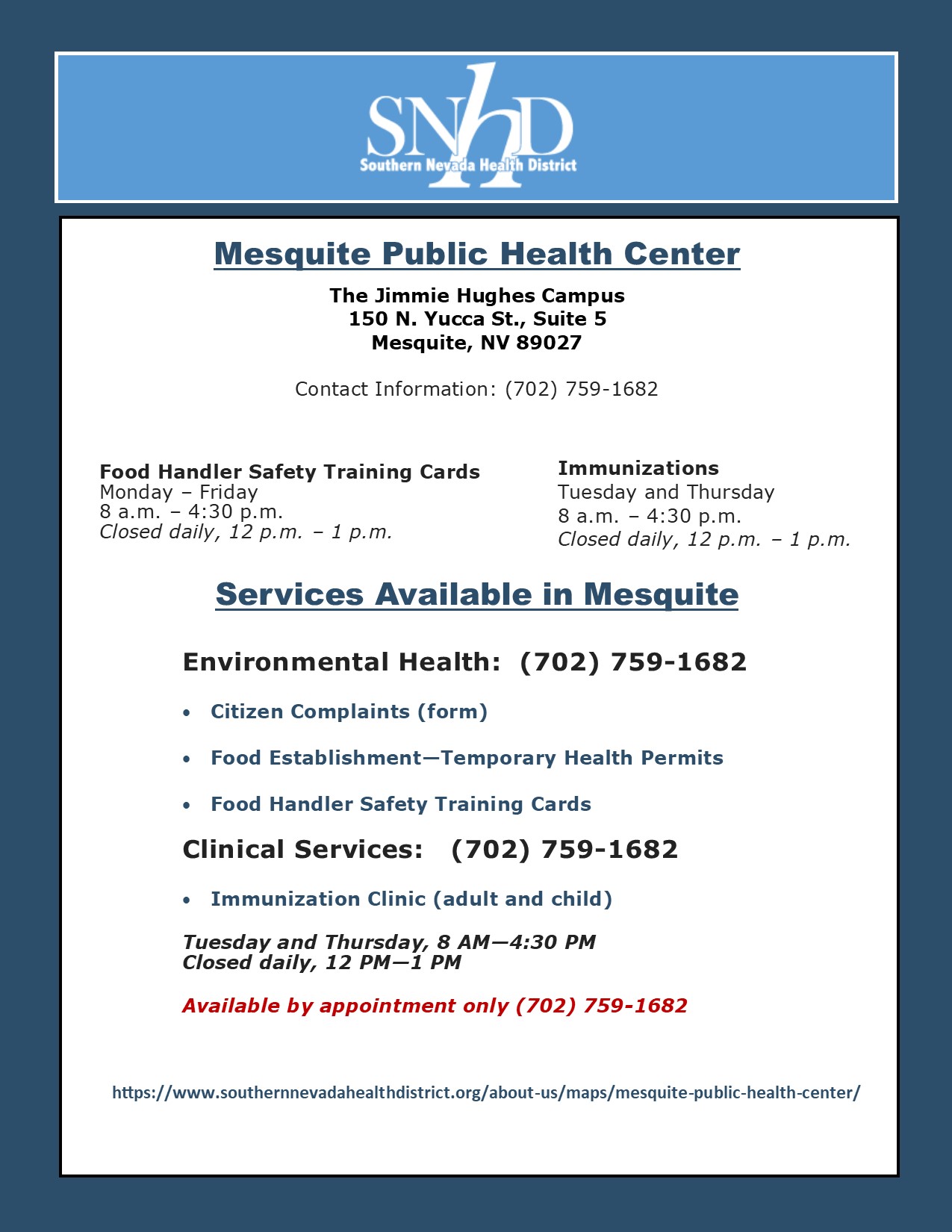 SNHD -Here in Mesquite!