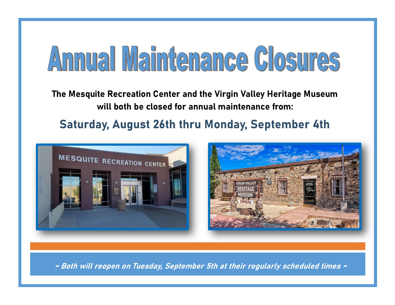 Annual Maintenance Closure