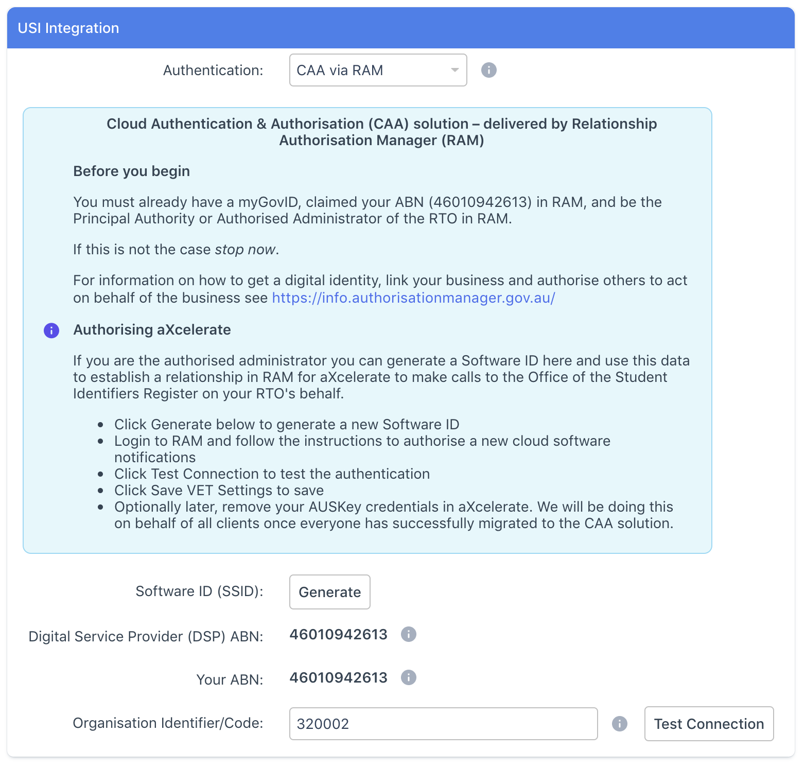 New USI Authentication System